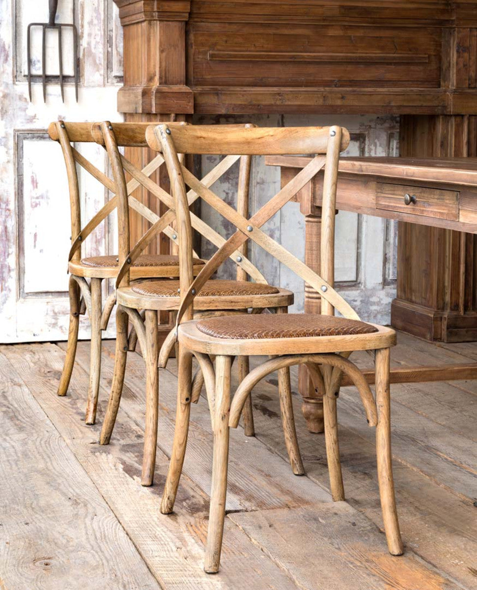 Wooden Cross Back Chair - The Reclaimed Farmhouse
